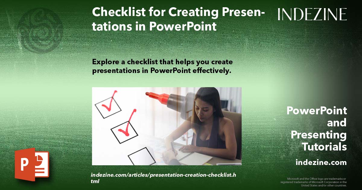 Checklist for Creating Presentations in PowerPoint