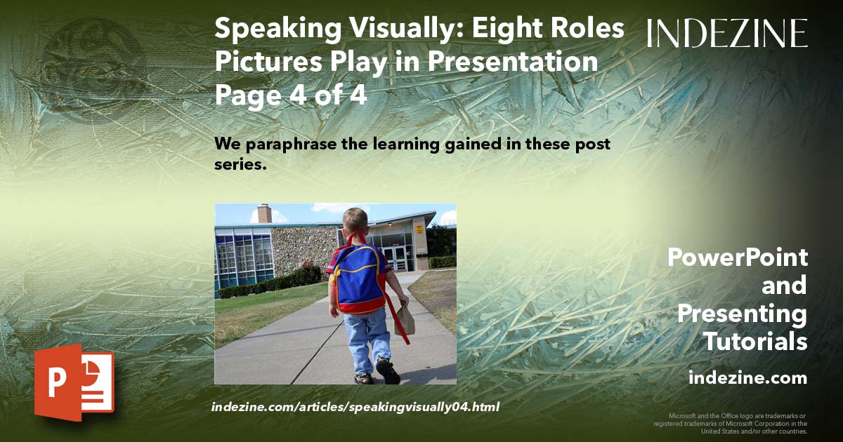 Speaking Visually: Eight Roles Pictures Play in Presentation Page 4 of 4