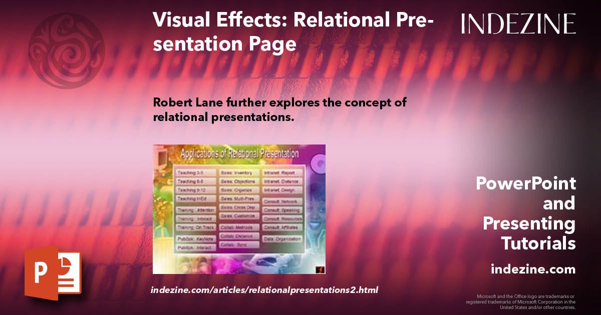 Visual Effects Relational Presentation Page
