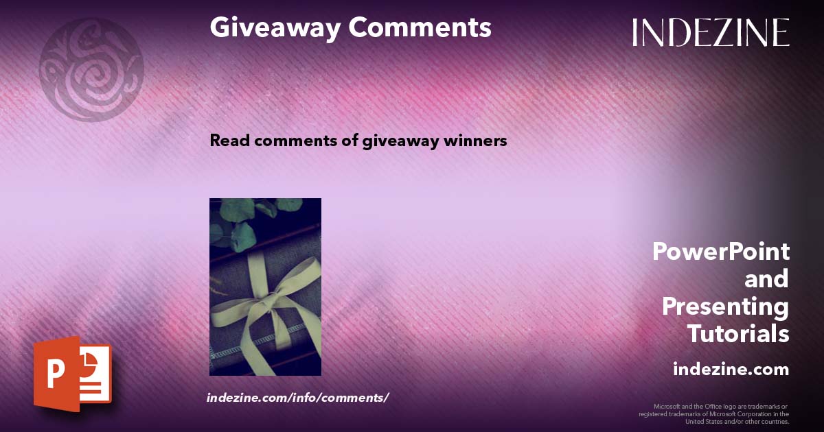 Giveaway Comments