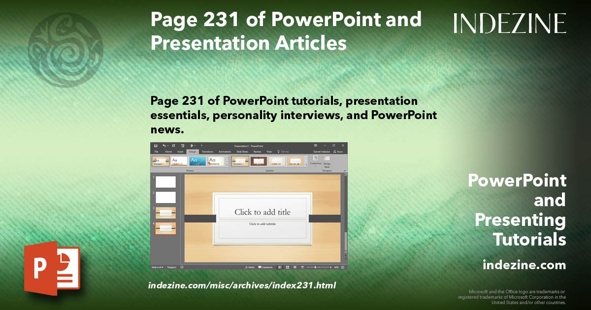Page 231 of PowerPoint and Presentation Articles