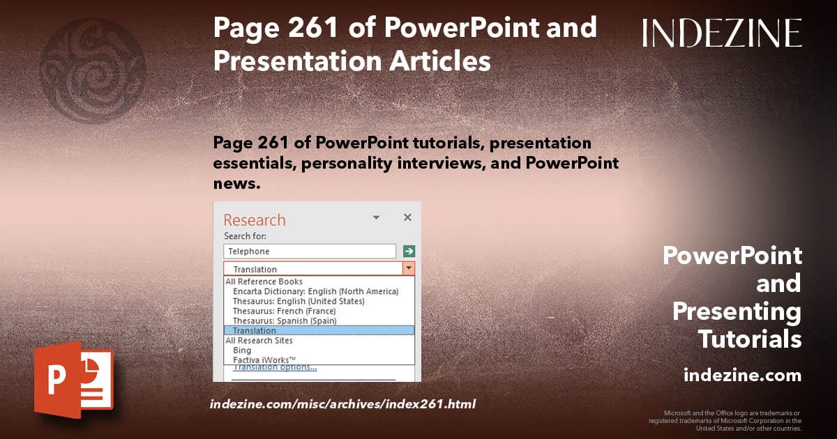 Page 261 of PowerPoint and Presentation Articles