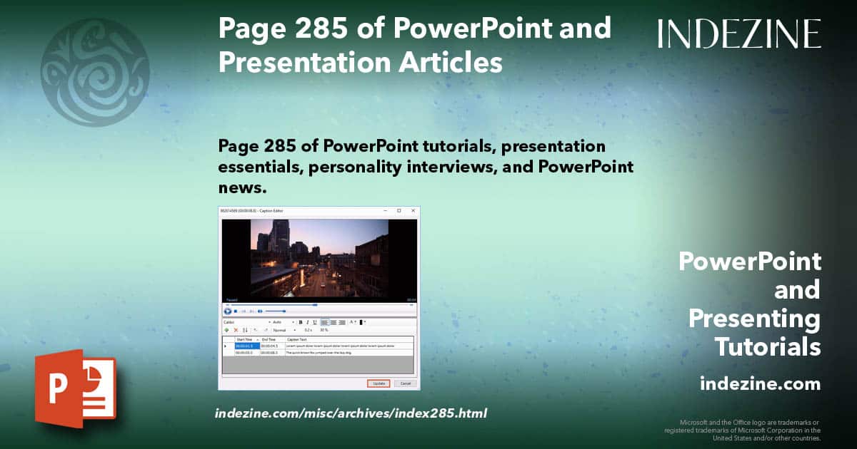 Page 285 of PowerPoint and Presentation Articles