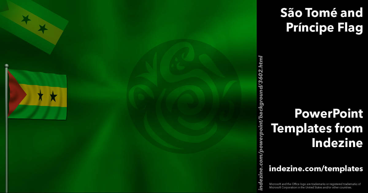 Sao Tome and Principe Flag 01 PowerPoint Template
