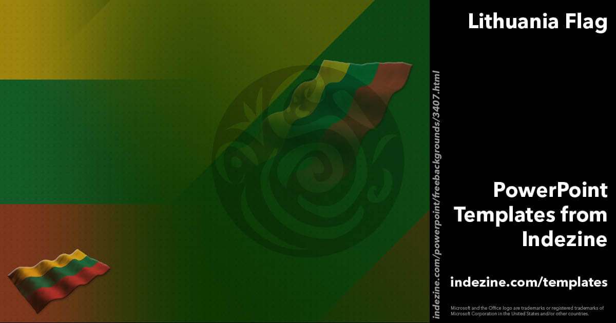 Lithuania Flag 01 PowerPoint Template