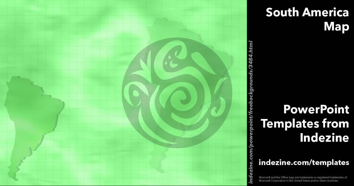 South America Map 03 PowerPoint Template