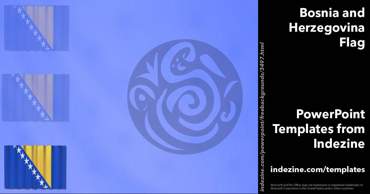 Bosnia and Herzegovina Flag 01 PowerPoint Template