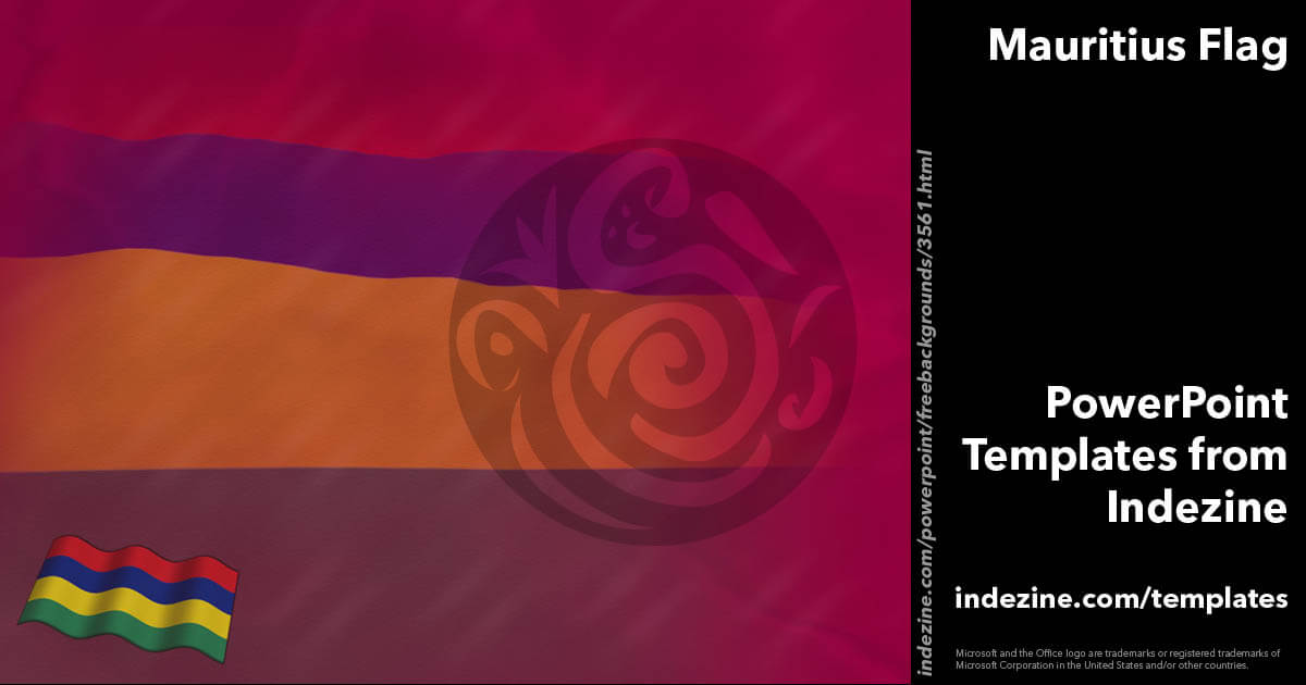 Mauritius Flag 01 PowerPoint Template