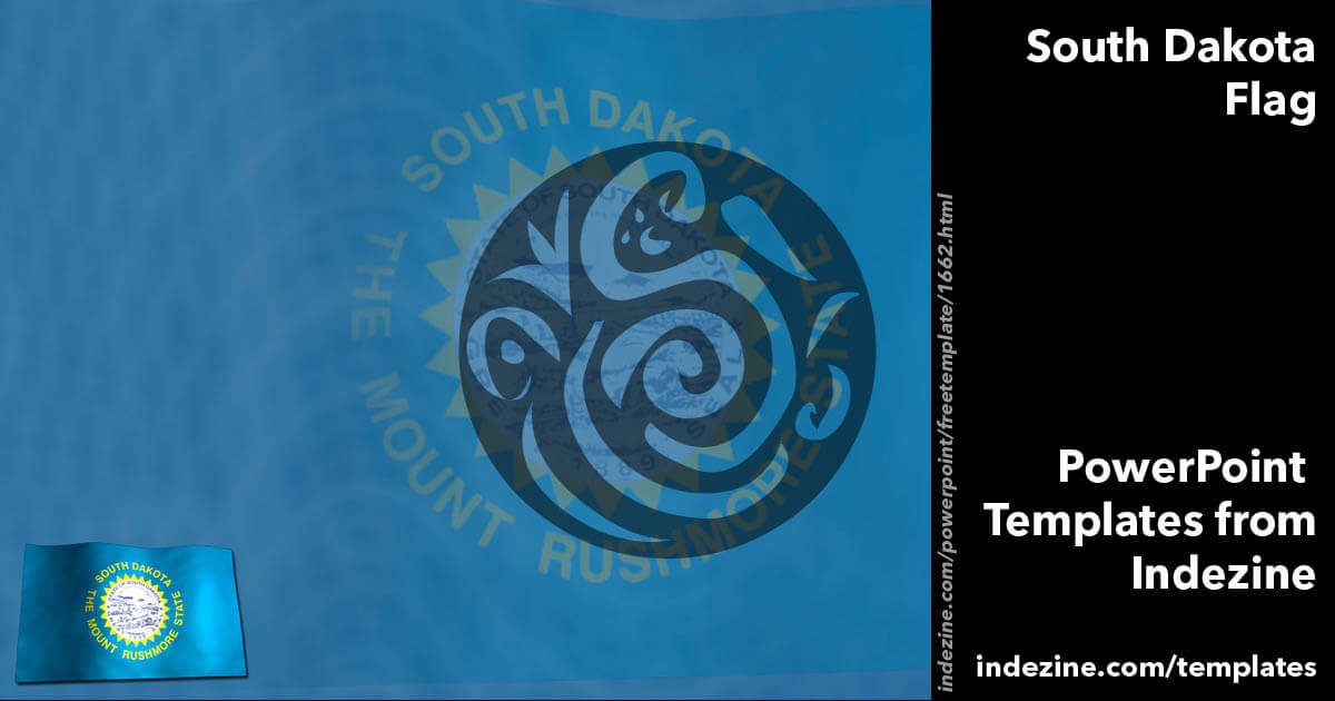 South Dakota Flag 01 PowerPoint Template