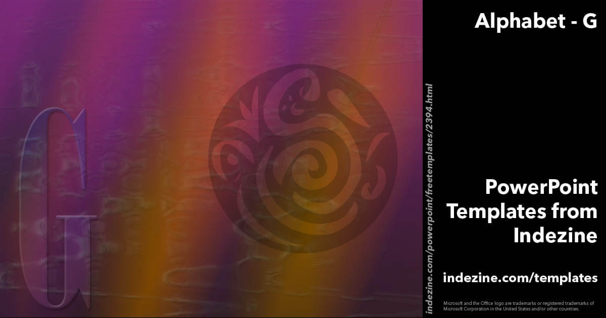 Alphabet - G 01 PowerPoint Template