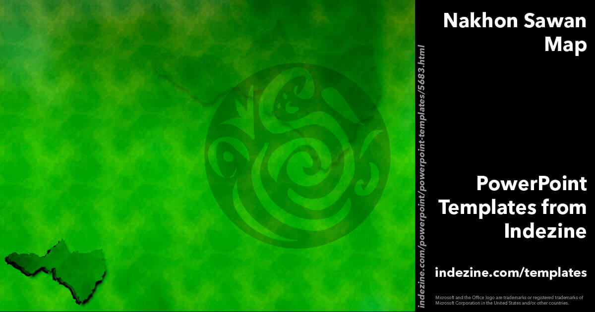 Nakhon Sawan Map 01 PowerPoint Template