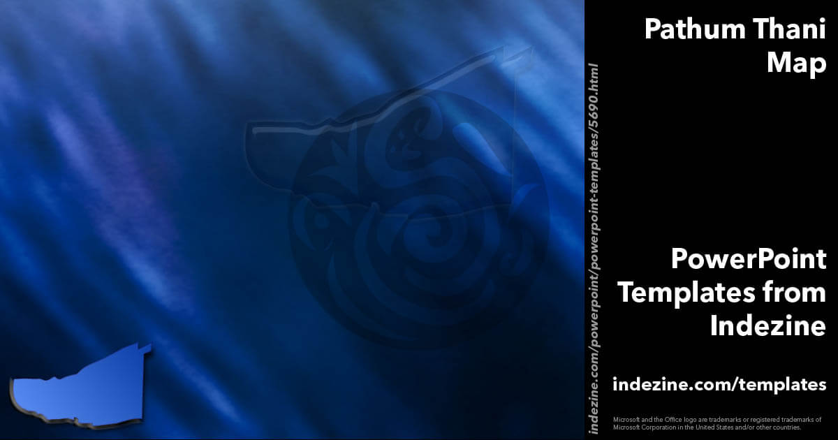 Pathum Thani Map 01 PowerPoint Template