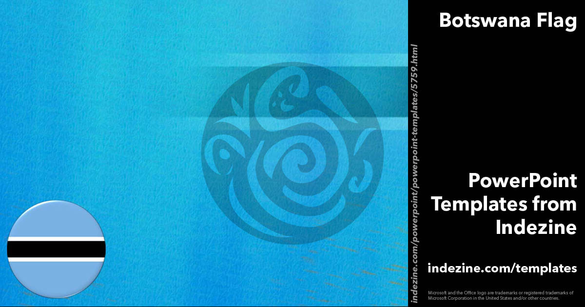 Botswana Flag 02 PowerPoint Template