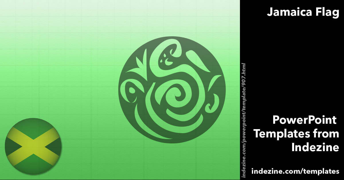 Jamaica Flag 03 PowerPoint Template
