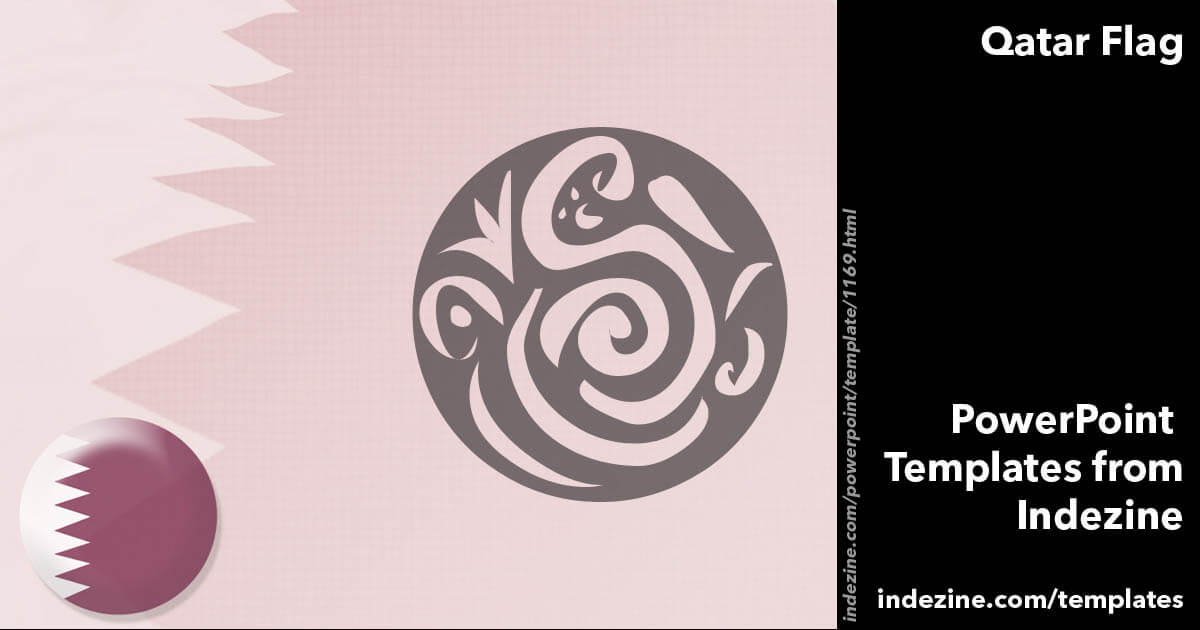 Qatar Flag 04 PowerPoint Template