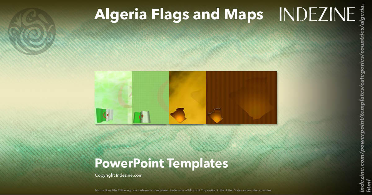 Algeria Flags and Maps PowerPoint Templates