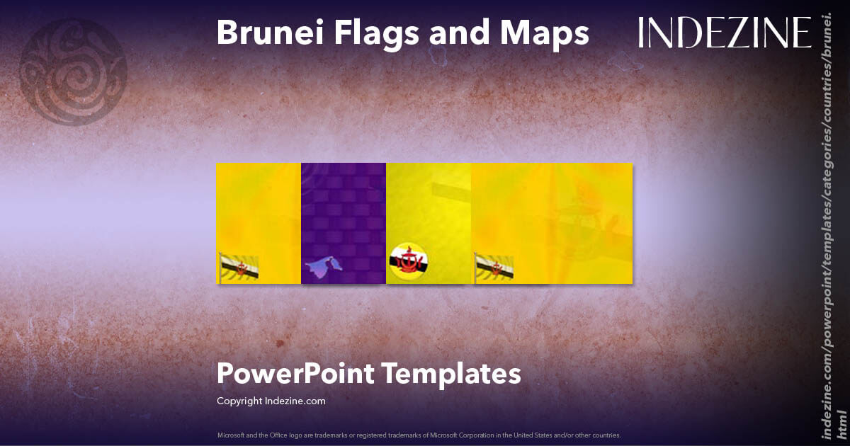 Brunei Flags and Maps PowerPoint Templates