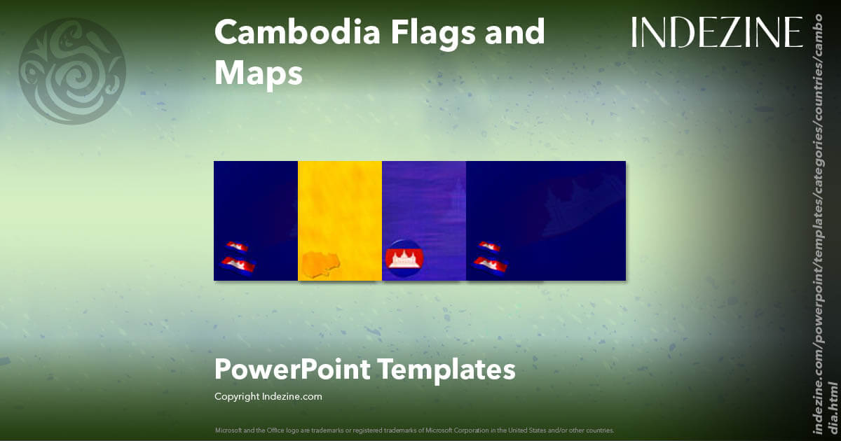 Cambodia Flags and Maps PowerPoint Templates