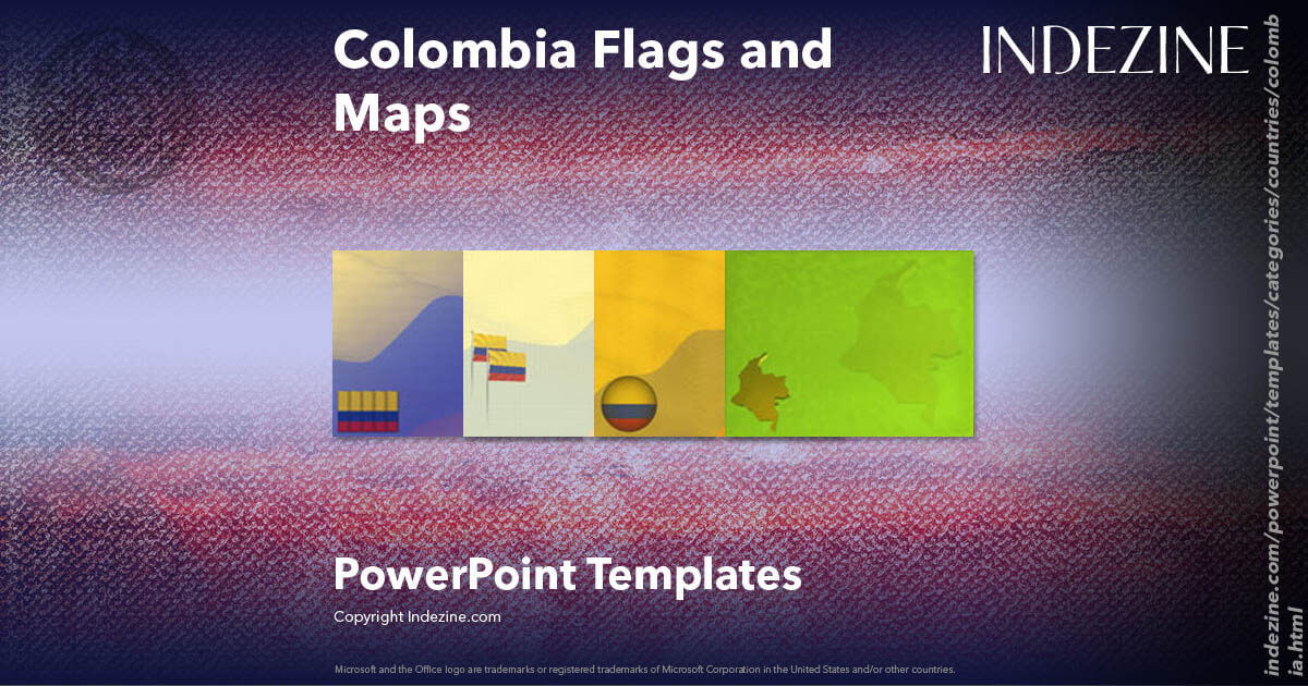 Colombia Flags and Maps PowerPoint Templates