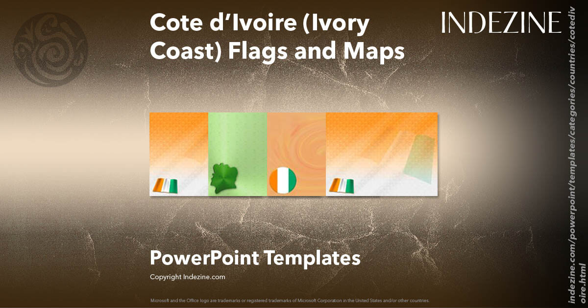 Cote d'Ivoire (Ivory Coast) Flags and Maps PowerPoint Templates