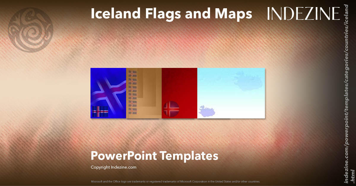 Iceland Flags and Maps PowerPoint Templates