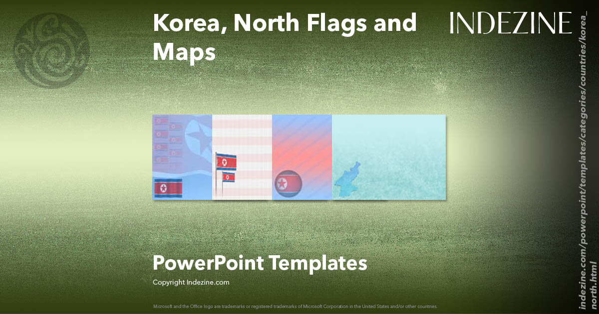 Korea, North Flags and Maps PowerPoint Templates