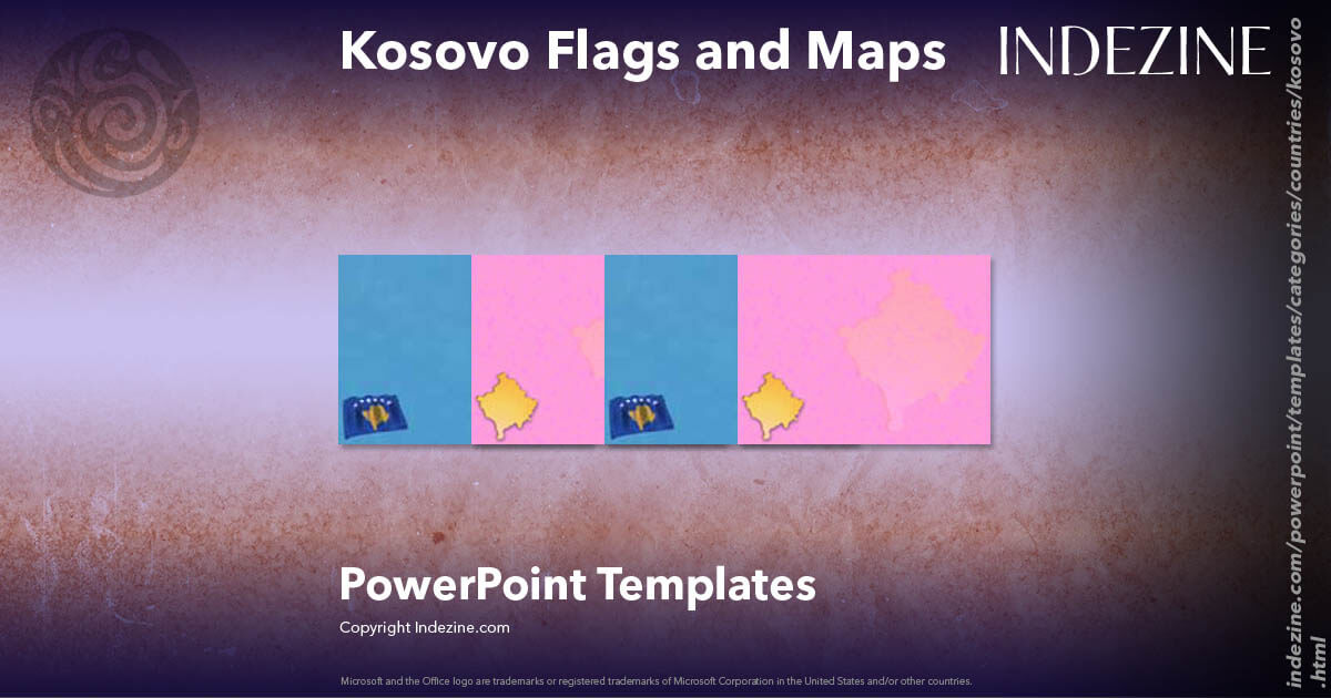Kosovo Flags and Maps PowerPoint Templates