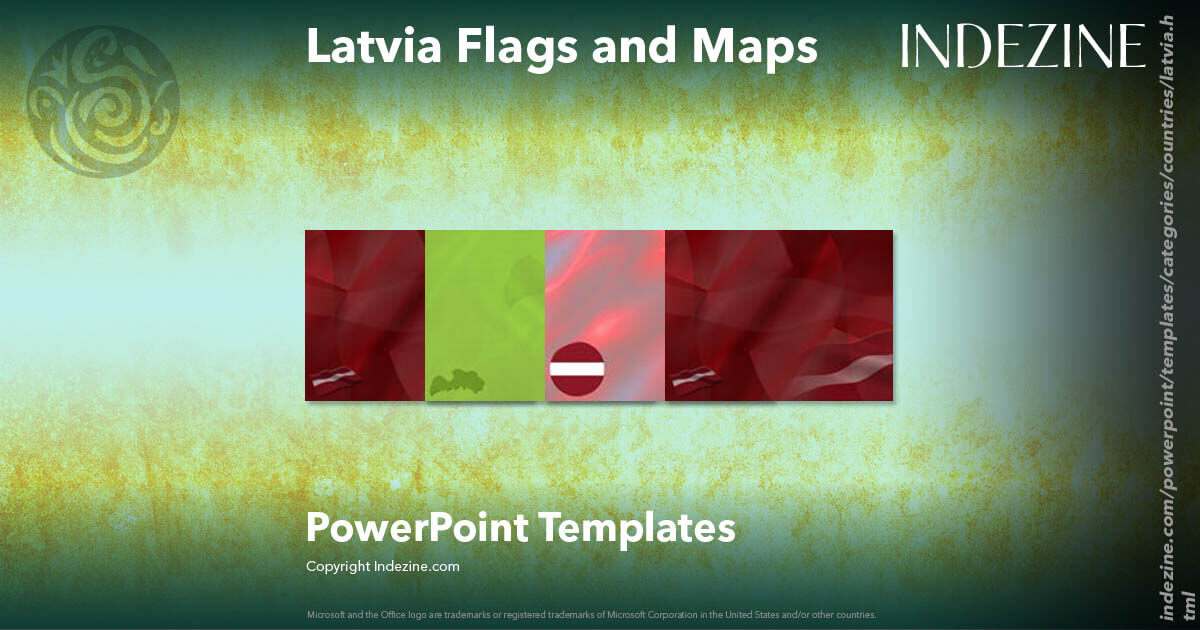 Latvia Flags and Maps PowerPoint Templates