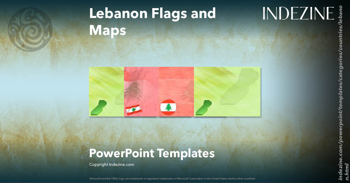 Lebanon Flags and Maps PowerPoint Templates