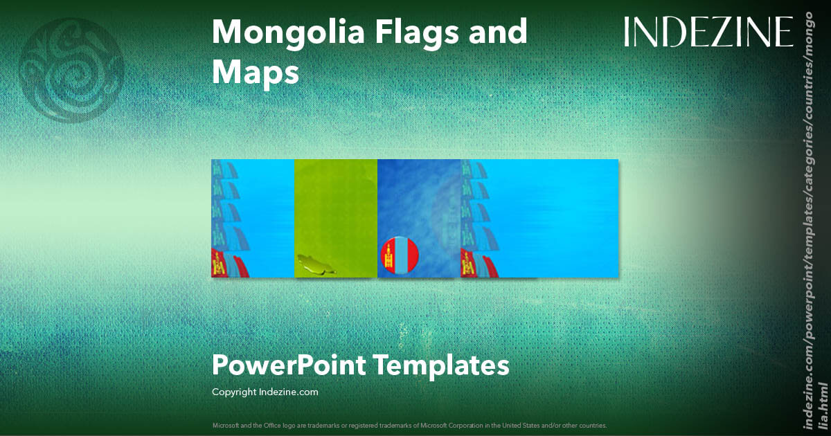 Mongolia Flags and Maps PowerPoint Templates