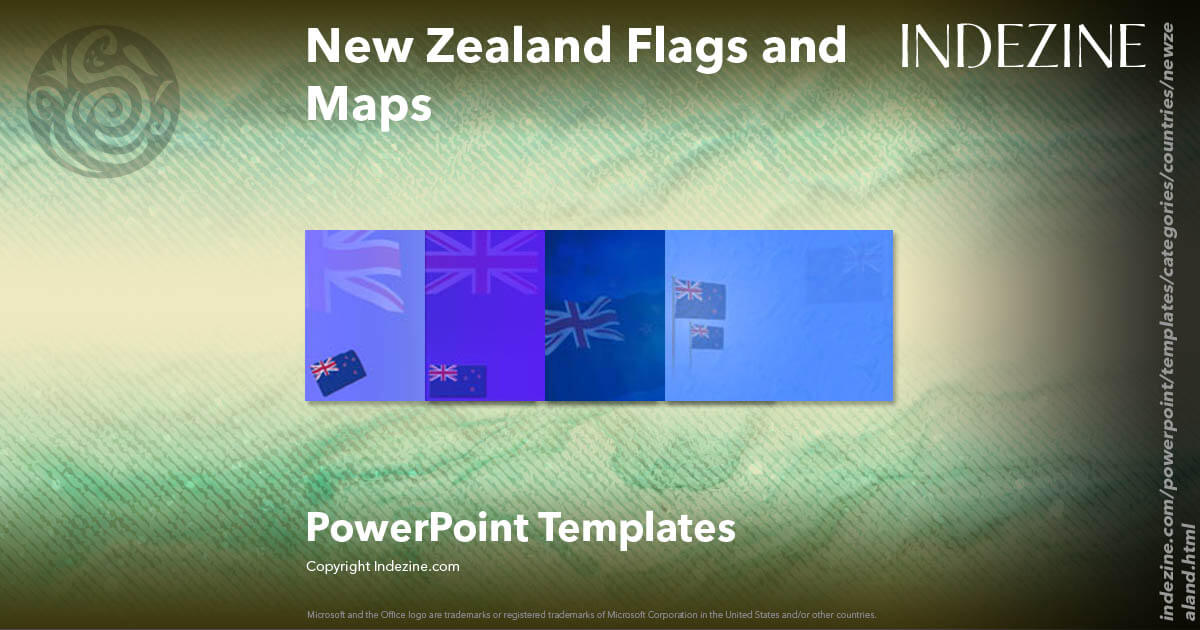 New Zealand Flags and Maps PowerPoint Templates