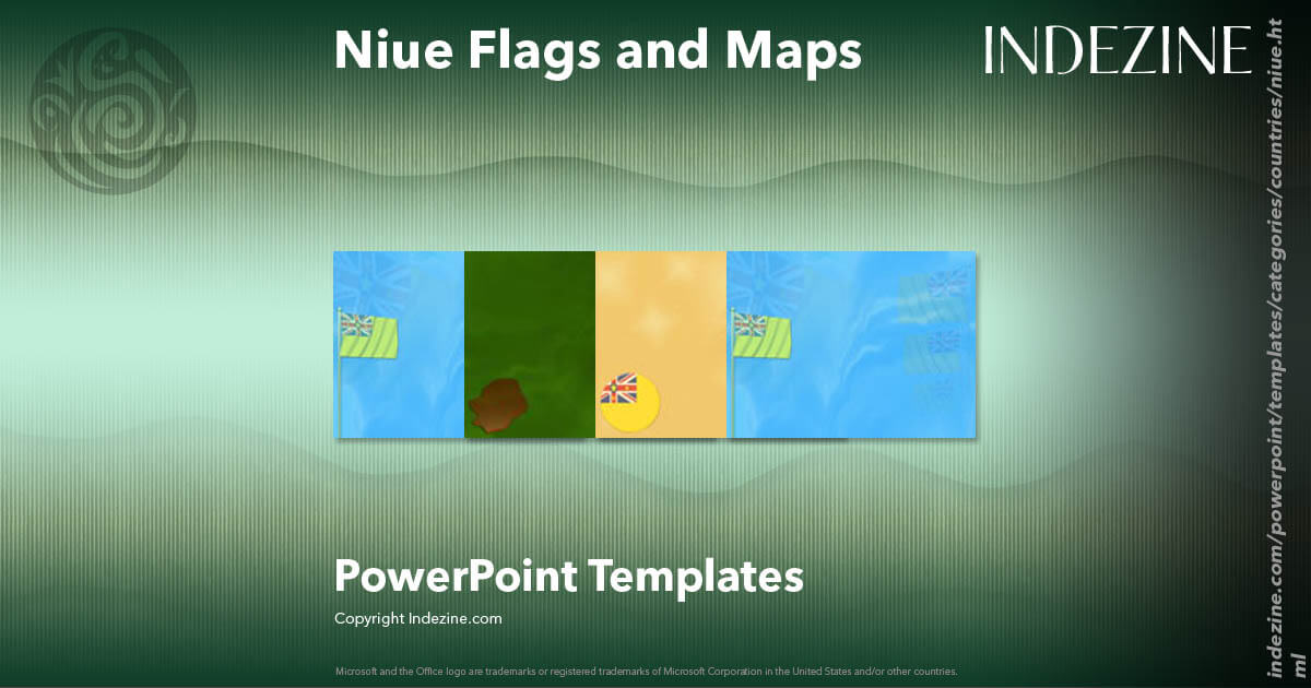 Niue Flags and Maps PowerPoint Templates