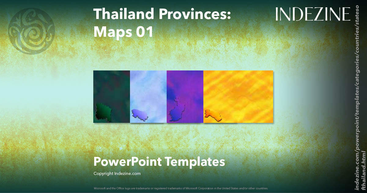 Thailand Provinces: Maps 01 PowerPoint Templates