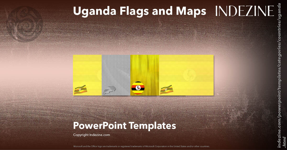 Uganda Flags and Maps PowerPoint Templates