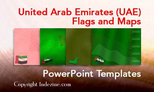 United Arab Emirates (UAE) Flags and Maps PowerPoint Templates