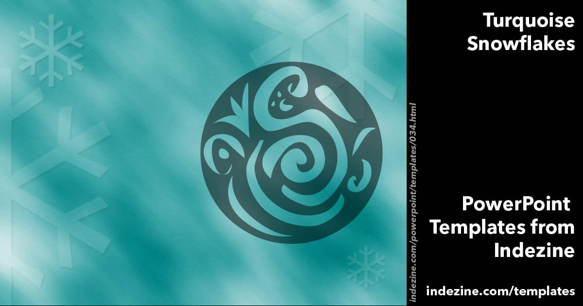 Turquoise Snowflakes PowerPoint Template