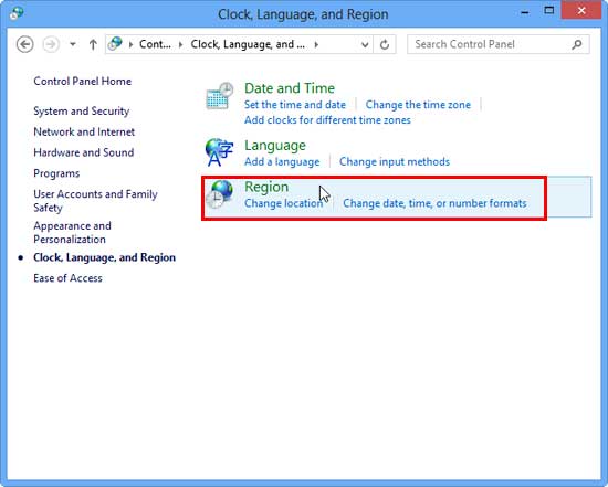 Change The Unit Of Measurement in Windows 8