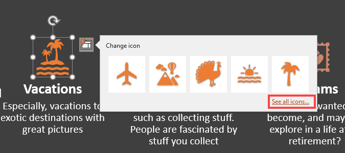 SmartArt With Icons from PowerPoint Designer in PowerPoint 365 for Windows