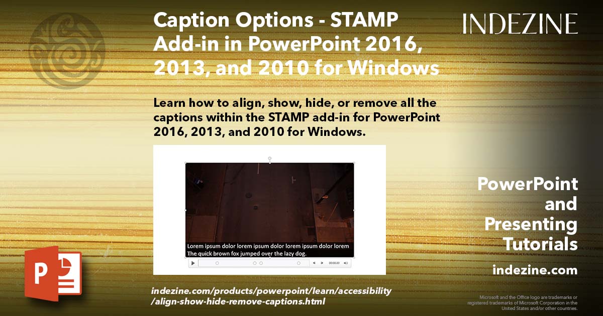 Caption Options - STAMP Add-in in PowerPoint 2016, 2013, and 2010 for ...