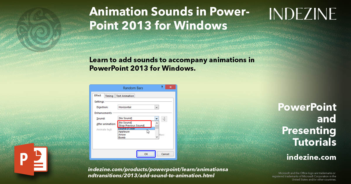 Animation Sounds in PowerPoint 2013 for Windows