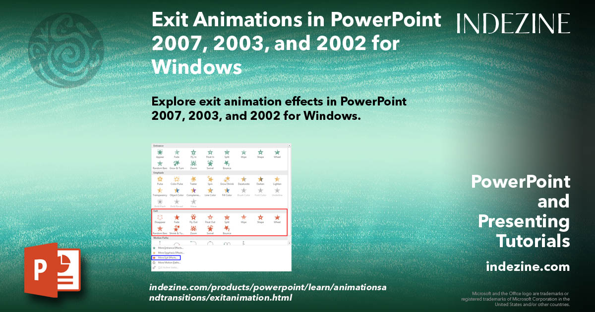 Exit Animations In Powerpoint 2007 2003 And 2002 For Windows