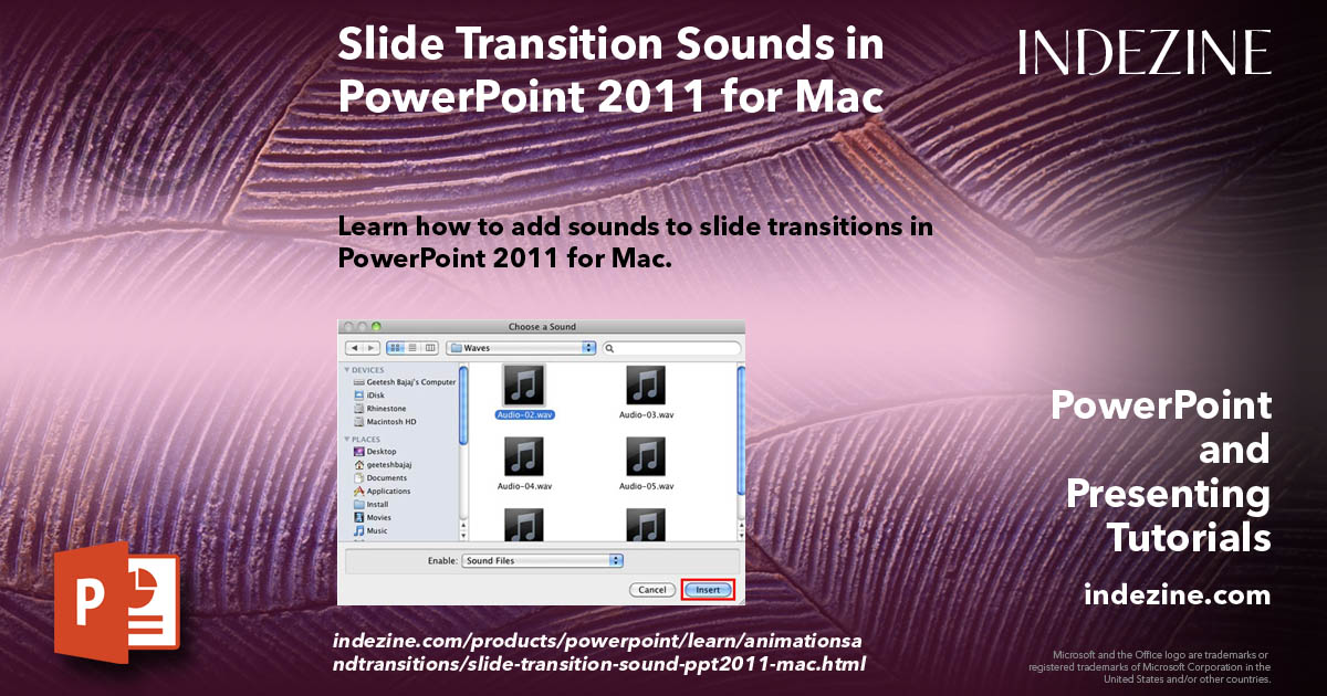 Slide Transition Sounds in PowerPoint 2011 for Mac
