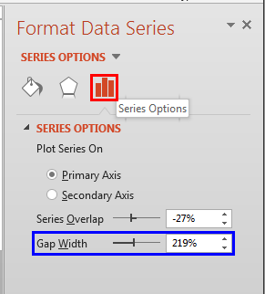 Adjust Chart Gap Width in PowerPoint 2013 for Windows