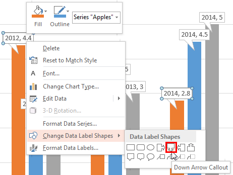 Change Callout Shapes for Data Labels in PowerPoint 2013 | Windows ...