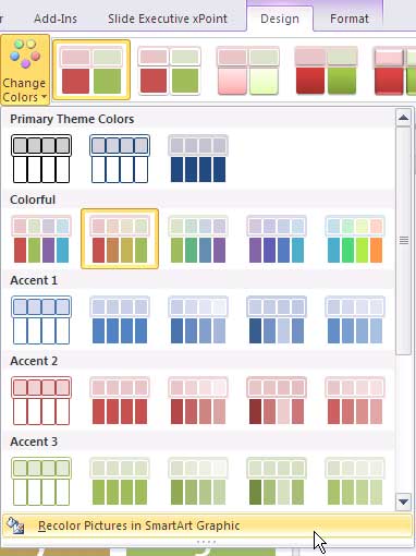 Change Colors for a SmartArt Graphic in PowerPoint 2010 | PowerPoint ...