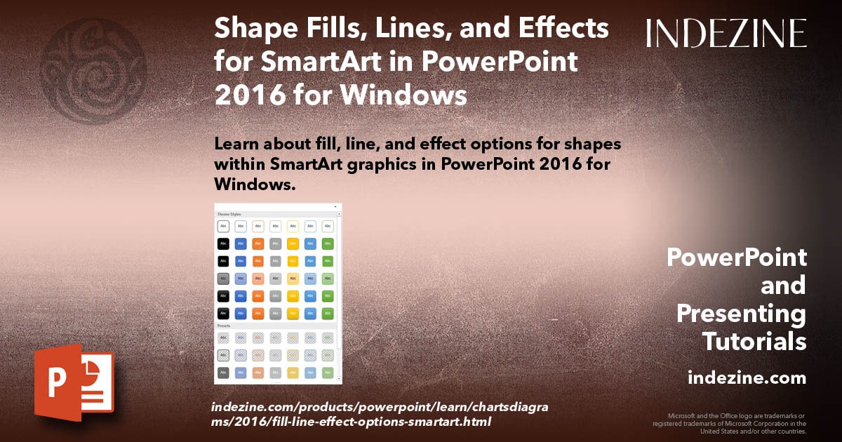 Shape Fills, Lines, and Effects for SmartArt in PowerPoint 2016 for Windows