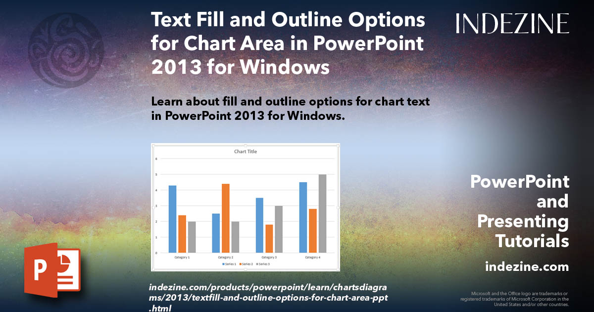 Text Fill and Outline Options for Chart Area in PowerPoint 2013 for Windows