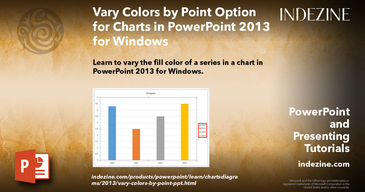 Vary Colors by Point Option for Charts in PowerPoint 2013 for Windows