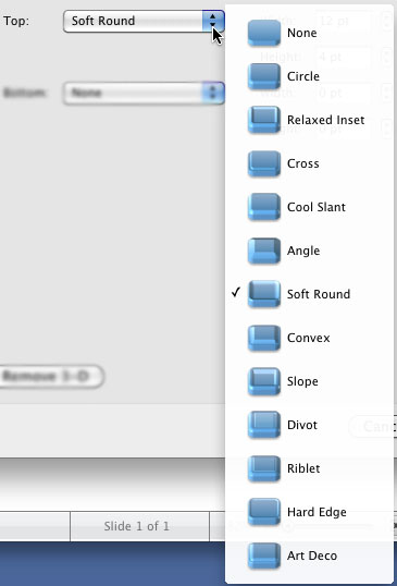 3-D Format Options for Shapes in PowerPoint 2011 for Mac