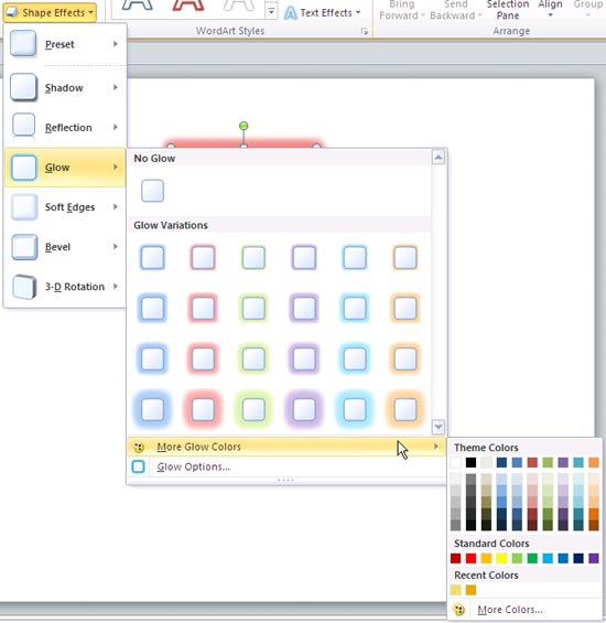 More Glow Colors in PowerPoint 2010 for Windows